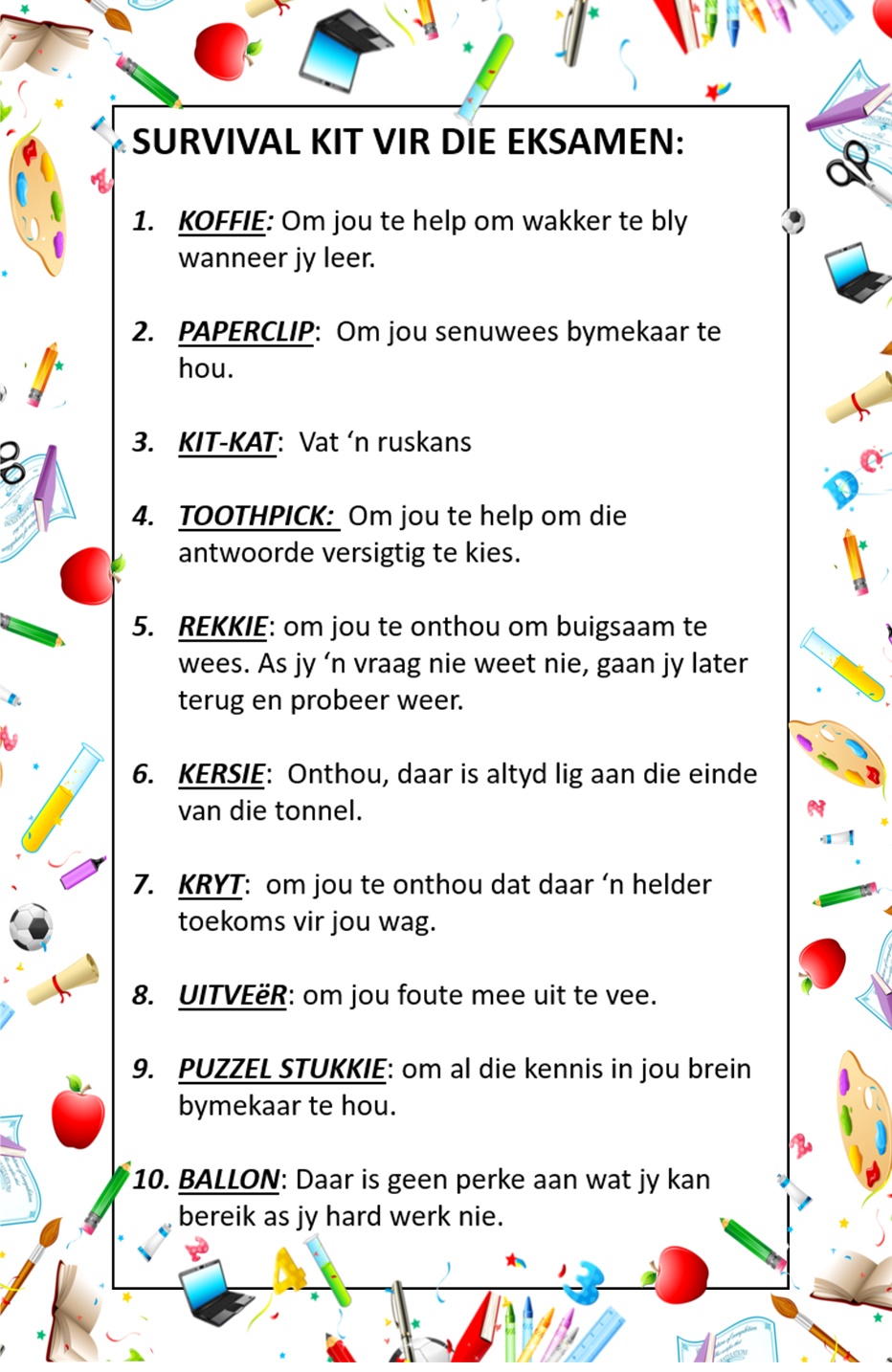 Sterkte met die Eksamen 1